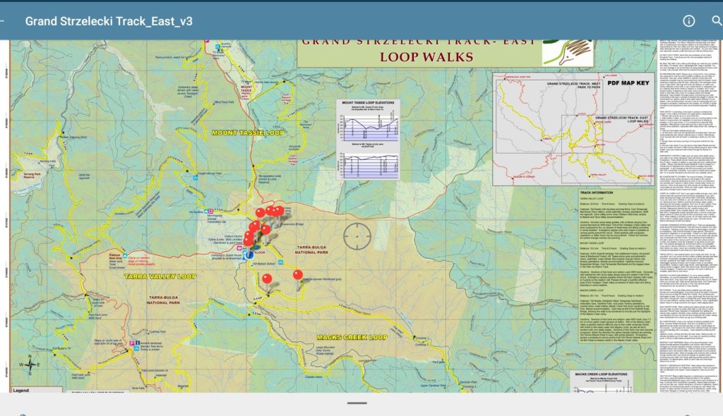 Georeferenced topographical map - East section (3 loop walks) - The ...